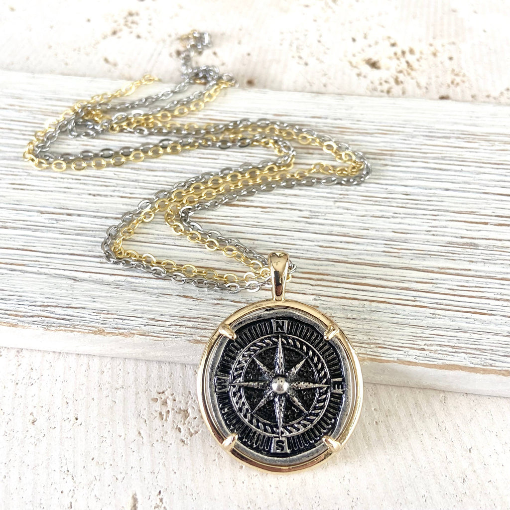 Compass coin necklace travel souvenir non tarnishing jewelry – VB&Co ...